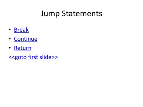 control flow statements in java pptx