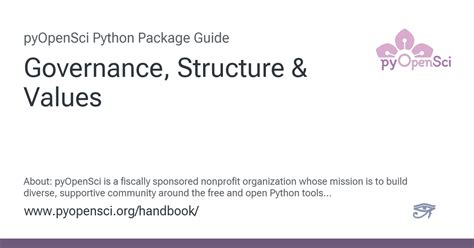 Governance Structure Values PyOpenSci Handbook