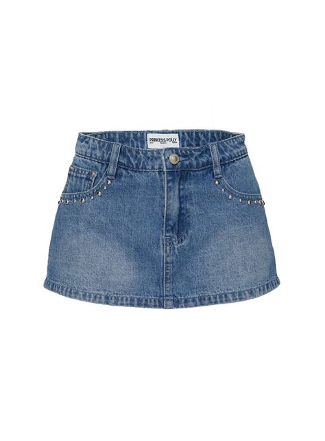 Symphony Denim Skort Mid Wash Princess Polly Uk