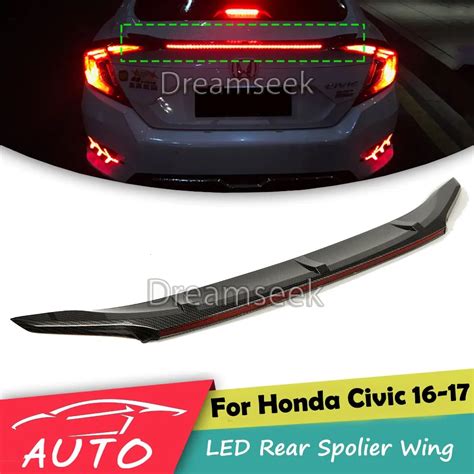 Rear Bumper Tail Light For Honda Civic Red LED Reflector Brake Lamp Sedan Trunk