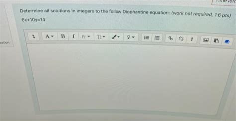 [solved] Determine All Solutions In Integers To The Follo
