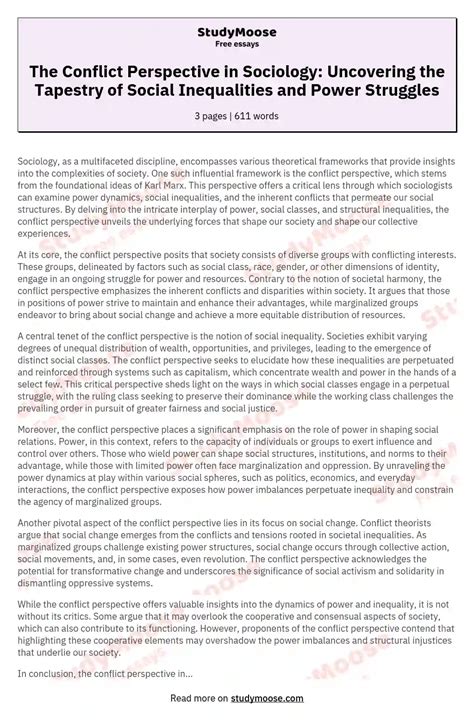 The Conflict Perspective In Sociology Uncovering The Tapestry Of