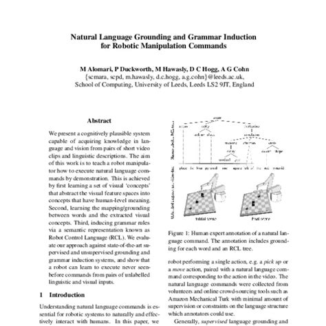 Natural Language Grounding And Grammar Induction For Robotic