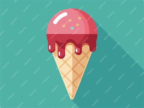 Vanilla Raspberry Chocolate Flavor Melted Dripping Ice Cream With Wafer