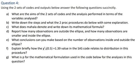 Solved Using The 2 Sets Of Codes And Outputs Below Answer