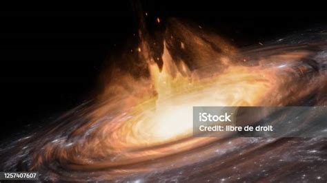 증착 디스크와 가스 구름 3d 렌더링 그림이 있는 퀘이사 또는 블랙홀 우주 또는 공간 경관 개념 예술적 비전 디스크에 대한 스톡 사진 및 기타 이미지 Istock