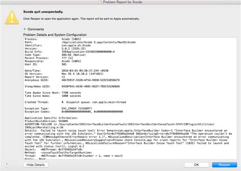 Ios Created New Project And Click On Storyboard Xcode 5 Crashes