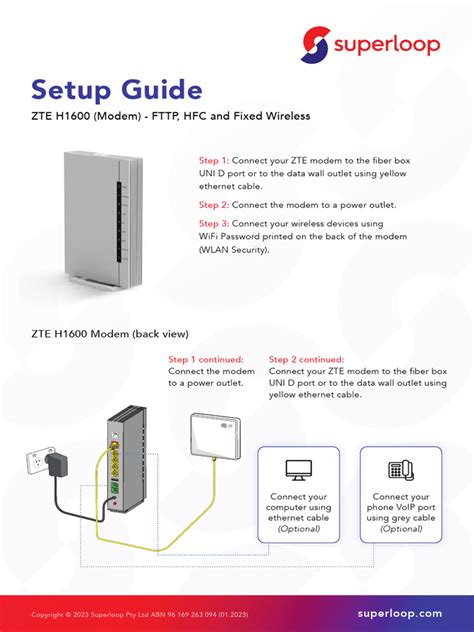H1600 Setup Manual For Fttc Hfc Pdf