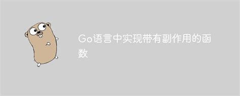 Go语言中如何编写带副作用的函数 Golang学习网
