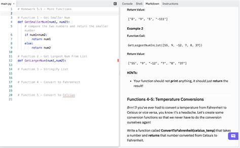Solved Main Py X E Console Shell Markdown Instructions Chegg