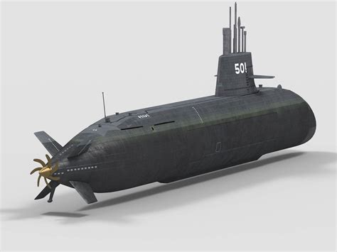 Soryu Class Submarine 3d Model By Finiask