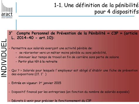 Pénibilité au travail Comment passer à laction ppt télécharger