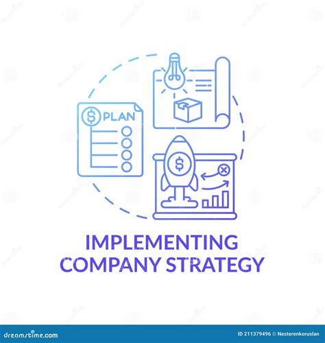 Implementing Company Strategy Concept Icon Stock Vector Illustration Of Management Corporate