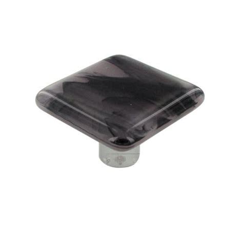 Swirl Collection 1 12 Knob In Black Swirl With Dusty Lilac With