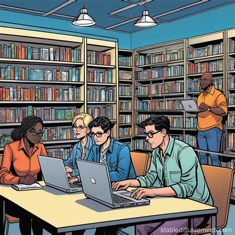 Adults Learning Ai At The Library Stable Diffusion Online