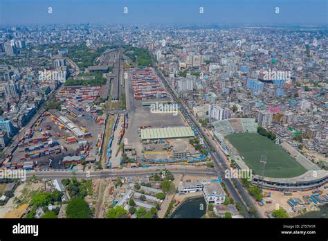 Dhaka Bangladesh Aerial View Of The Dhaka City During A Government
