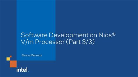 Software Development On Nios V M Processor Part YouTube