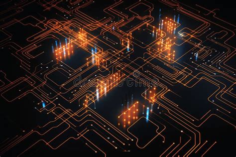 Modern Circuit Board Design With A Circular Hud Connection Concept