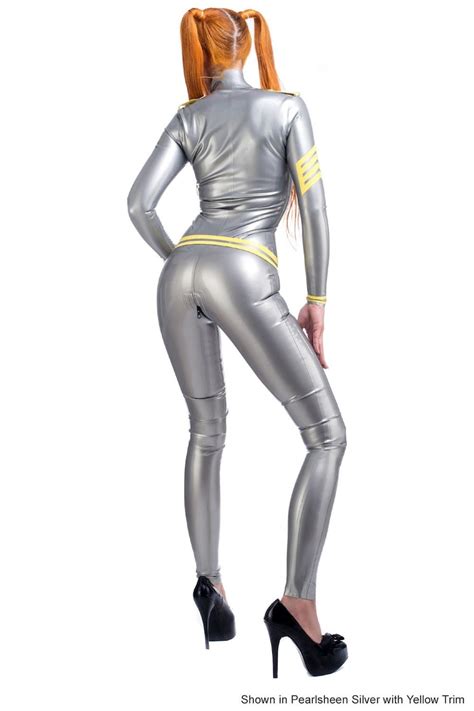 Military Vixen Latex Rubber Catsuit With High Neck And A Etsy