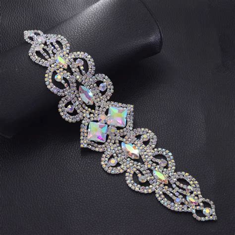2pcs Lot Sew On Rhinestone Belt Patches Appliques For Wedding Dress