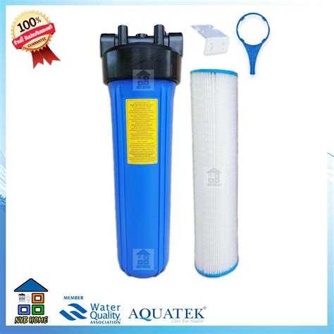 Aquatek Bigblue กระบอกกรองน้ำใช้ Bigblue Aquatek ขนาด 20 นิ้ว 1 ขั้นตอน พร้อมไส้กรอง Pp คาร์บอน