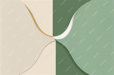 Premium Photo Green Background Split In Half With Cream Color Macha Color