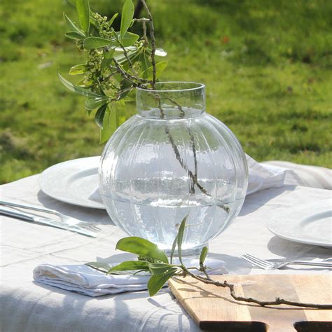 Round Ribbed Glass Vase By Marquis And Dawe