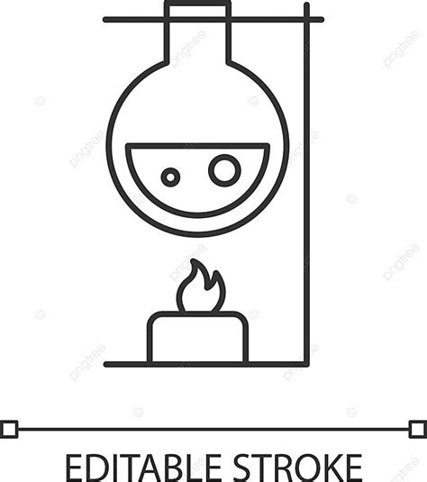 Organic Chemistry Lab Flask Icon Fire Interaction Editable Vector Fire Interaction Editable