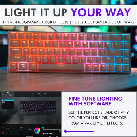 Tilted Nation 65 Percent Keyboard White Compact Hot Swappable