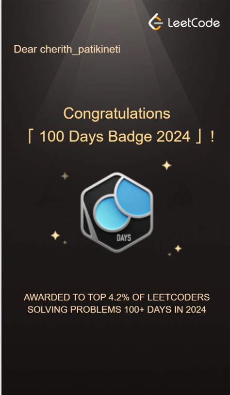 cherith patikineti on linkedin hey connections 🌟 achievement unlocked 100 days badge for 2024