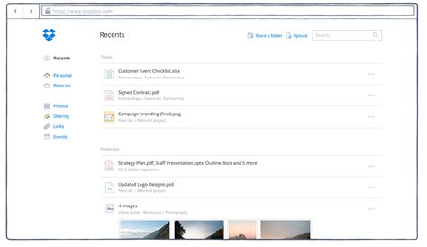 dropbox adds recents view to web interface bringing frequently