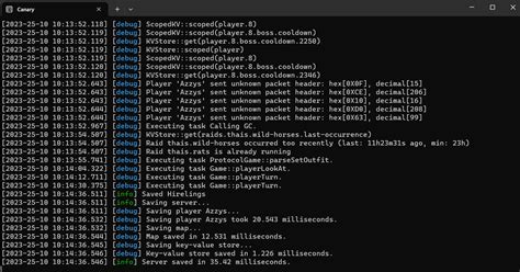 Debug Log Issue 1746 Opentibiabr Canary GitHub