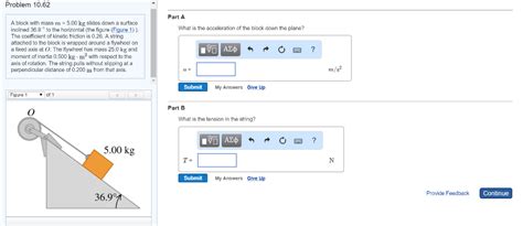 Solved Problem 10 62 Part A A Block With Mass M 5 00 Kg Chegg Com