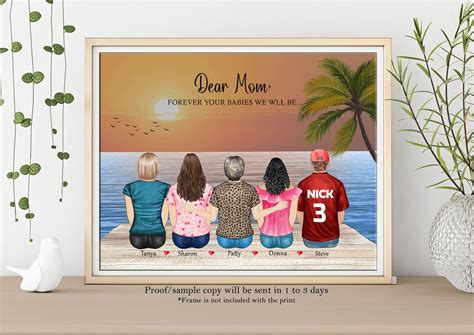 Personalized Wall Art Mom T From Daughters Custom Mother Son Print