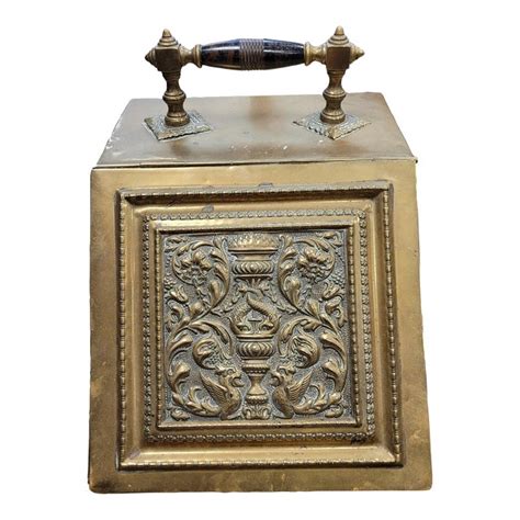 Antique Edwardian Coal Scuttle Box And Scoop Chairish