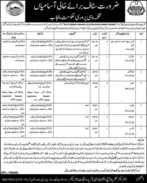 Jobs Fisheries Department Punjab Government • Galaxy World