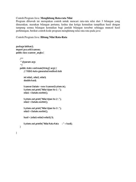 Contoh Program Java Pdf