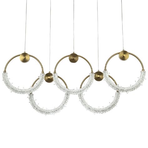 Линейная люстра с плафонами в виде пяти колец Five Rings Gilbertine ...
