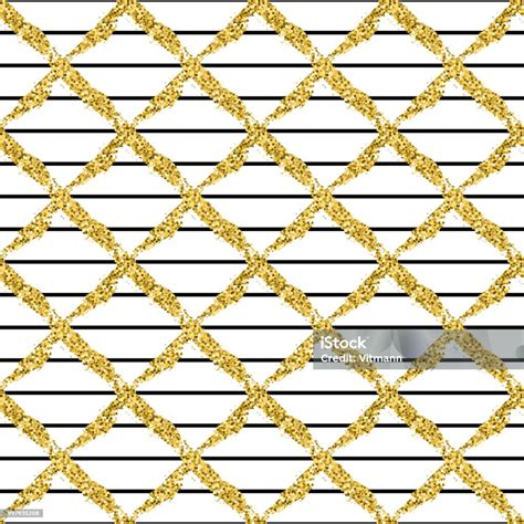 현대 원활한 패턴 브러시 줄무늬와 크로스입니다 흰색 바탕에 검정 골드 메탈 릭 색상 골든 반짝이 텍스처 잉크 기하학적 요소입니다