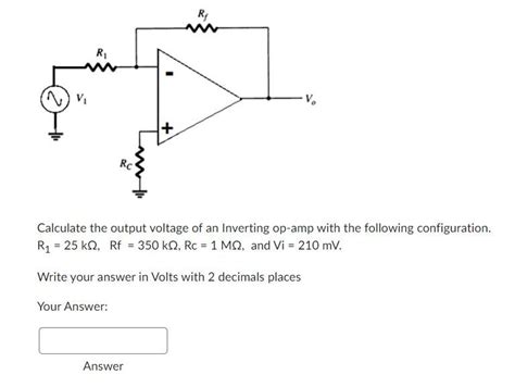Solved V₁ R₁ Rc R₂ Calculate the output voltage of an Chegg com
