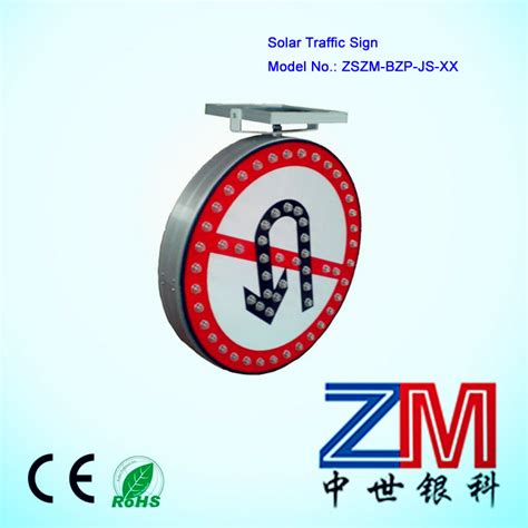 Aluminum Solar Powered Traffic Sign Led Flashing Road Sign For