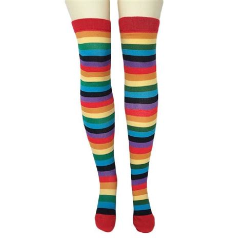 Rainbow Knee Socks Thigh High Stockings Gay Pride Ddlg Playground