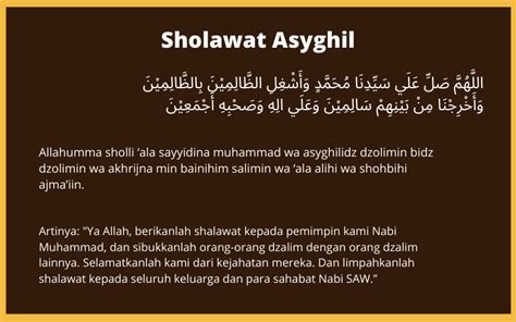 Sholawat Asyghil Arab Latin Terjemah Keutamaan Lengkap