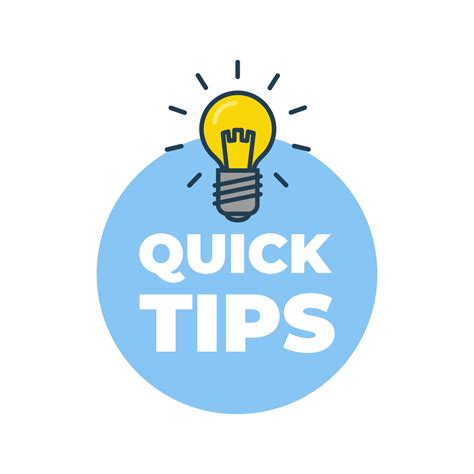 Quick Tips With Light Bulb Icon Vector Art At Vecteezy
