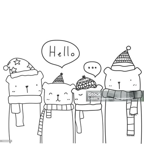 귀여운 곰 가족 손으로 그린 낙서 축복 카드 엽서와 배너 디자인에 대 한 귀여운 곰 가족에 대한 스톡 벡터 아트 및 기타 이미지 가족 귀여운 극지 기후 Istock