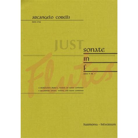 Sonata In F Major Op Score Only A Corelli Just Flutes