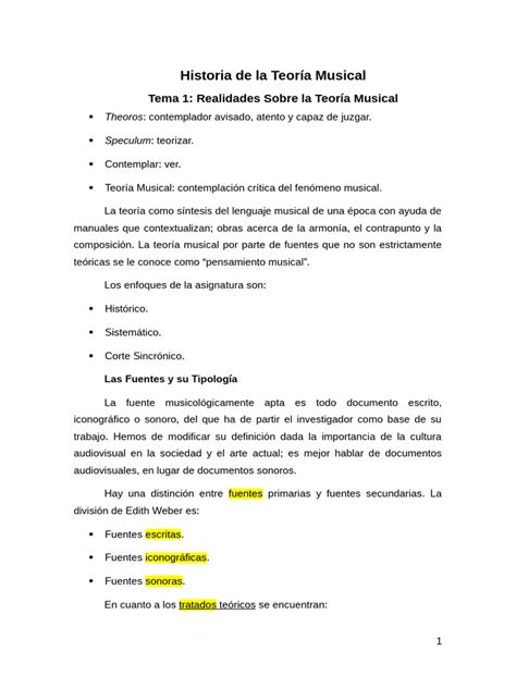 Historia De La Teoría Musical Pdf