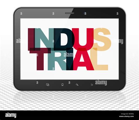 Industry Concept Tablet Pc Computer With Industrial On Display Stock