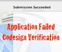 ILessons ILearned Application Failed Codesign Verification
