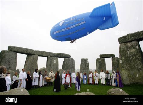 An Airship Proclaiming The Inclusion Of Stonehenge On A Global